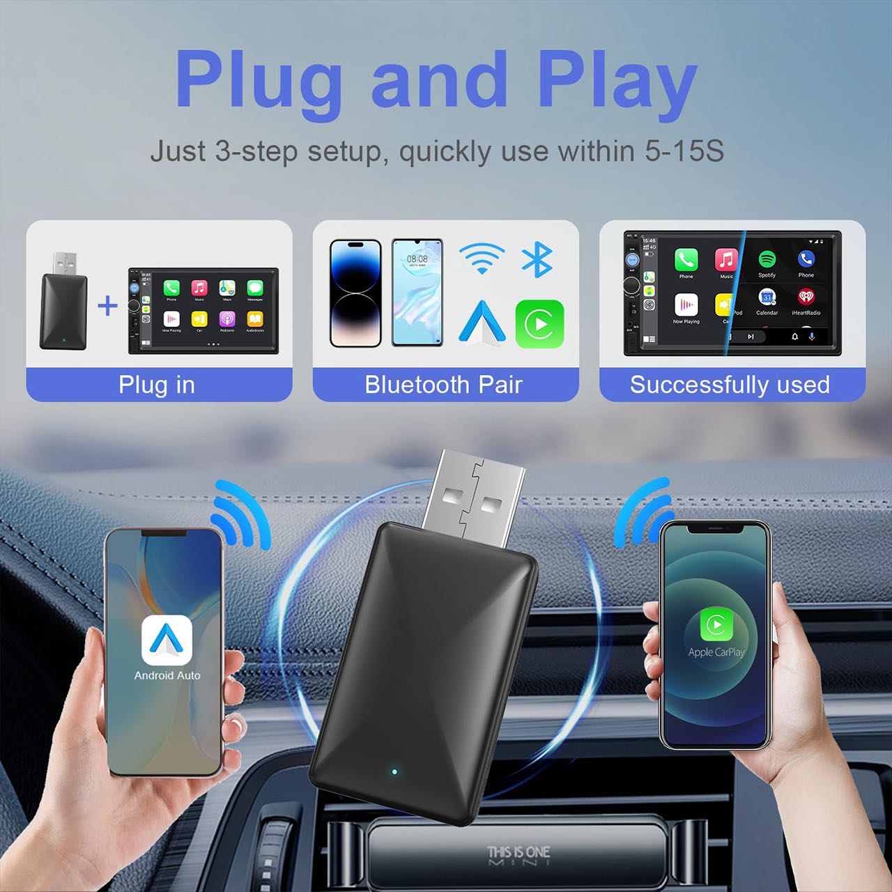 CarPlay, USB stick za bežičnu povezanost automobila s Apple CarPlay i ...
